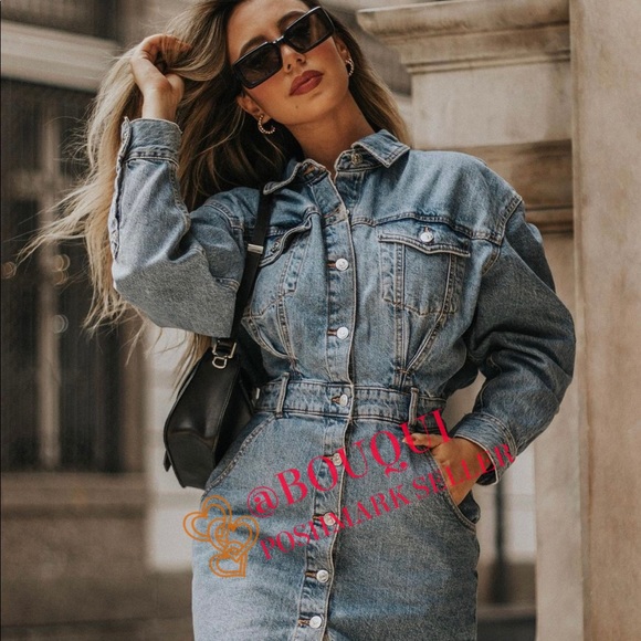 Zara | Dresses | Bloggers Fav Zara Arizona Short Denim Dress | Poshmark